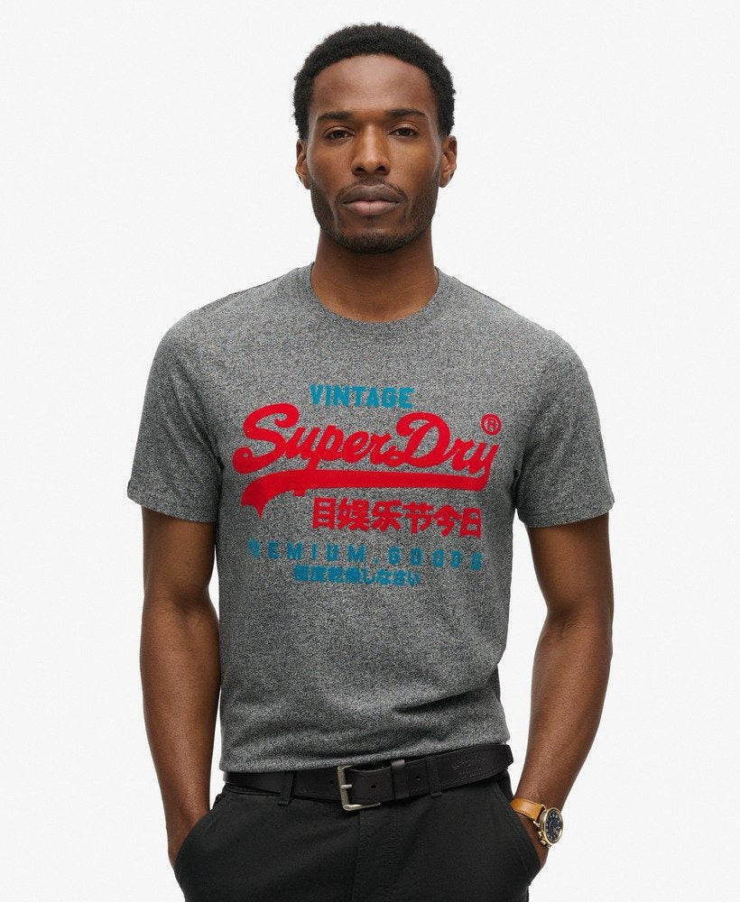 Duo Vintage Logo Tee | Karst Black Mega Grit – Superdry