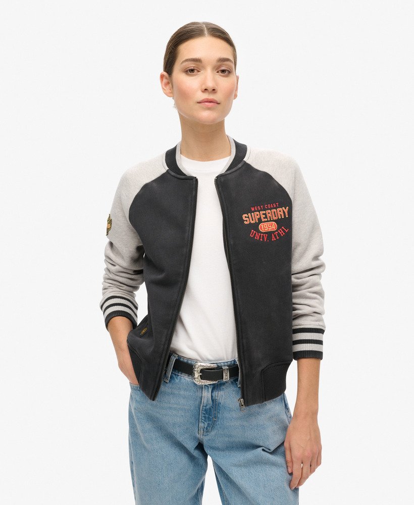 College Script Graphic Bomber | Black – Superdry