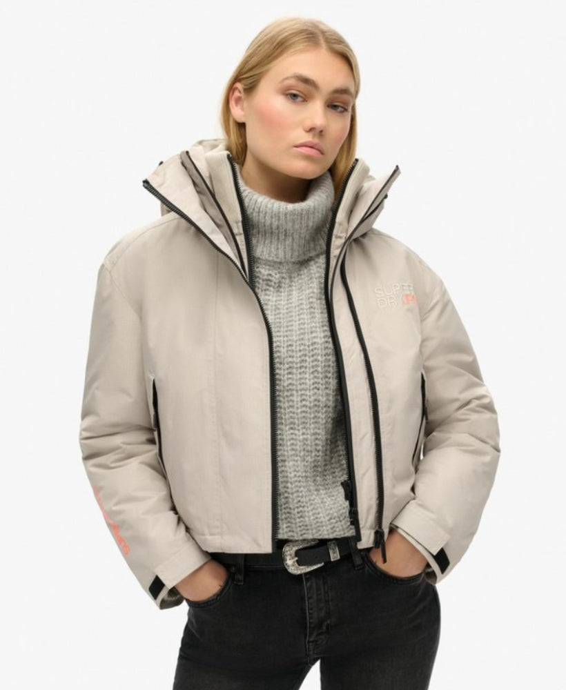 Hooded Embroidered Windbreaker Jacket | Chateau Grey – Superdry