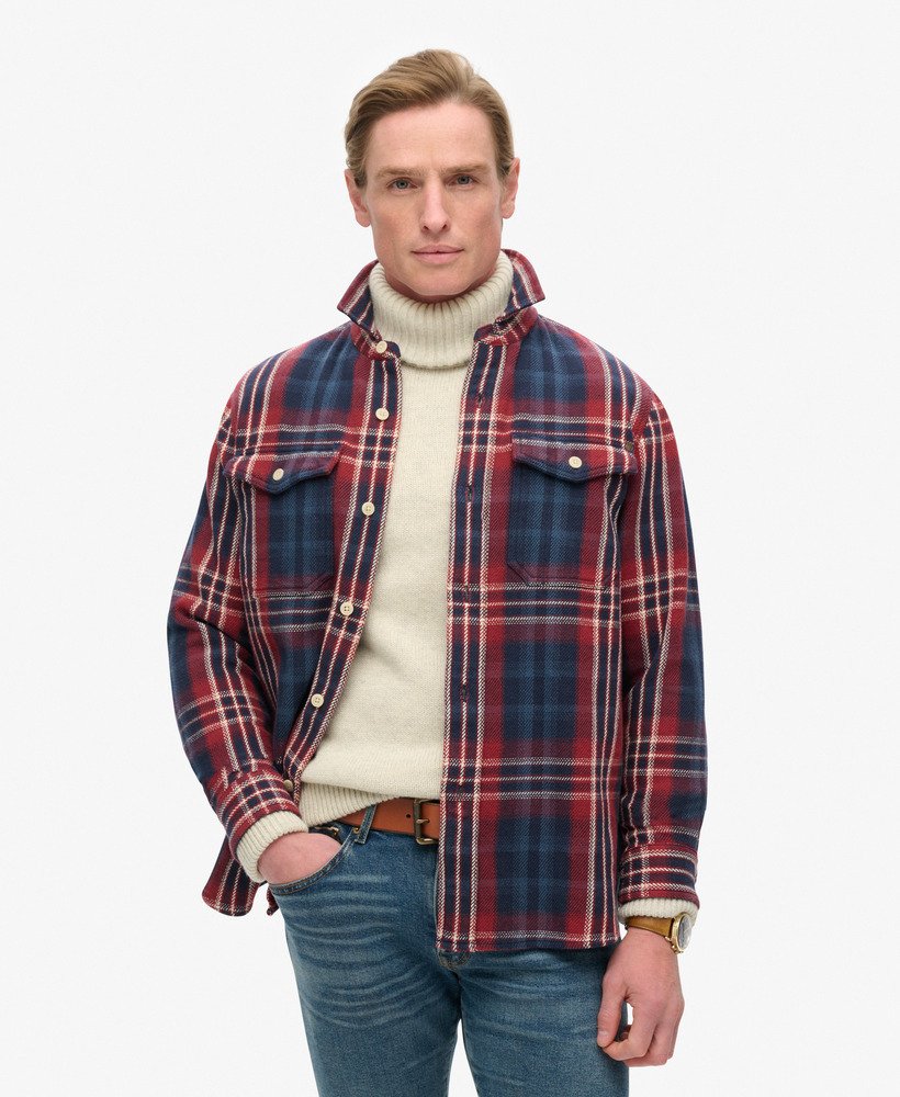 Merchant Heavy Checked Shirt | Merchant Check Navy – Superdry