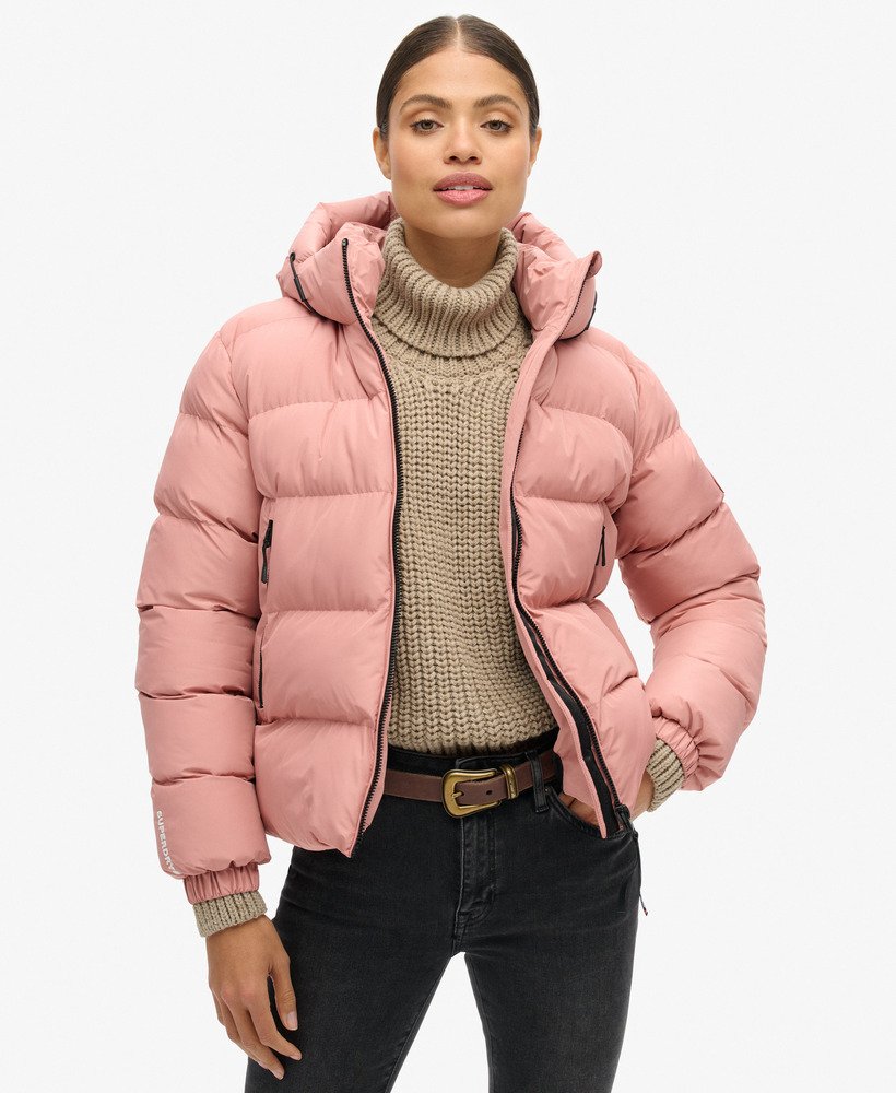 Hooded Sports Puffer Jacket | Ash Rose – Superdry