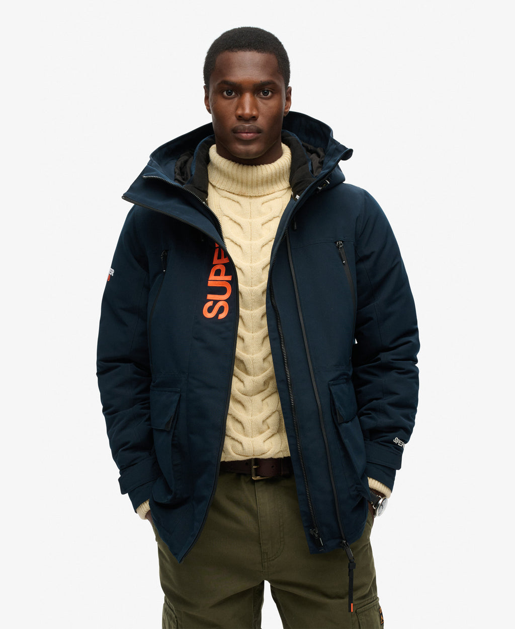 Hood Ultimate Embroidered Windbreaker | Eclipse Navy – Superdry