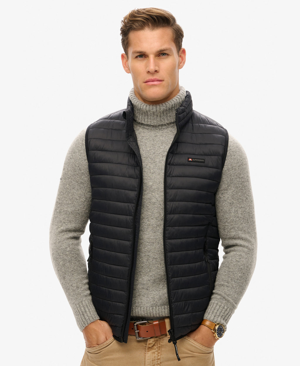 Fuji Lite Slim Fit Gilet | Jet Black – Superdry