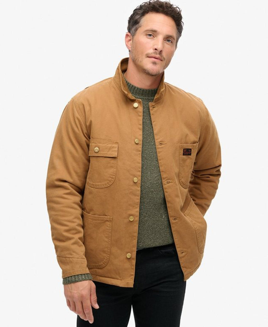 Surplus 4 Pocket Chore Jacket | Denim Co Tobacco Brown – Superdry