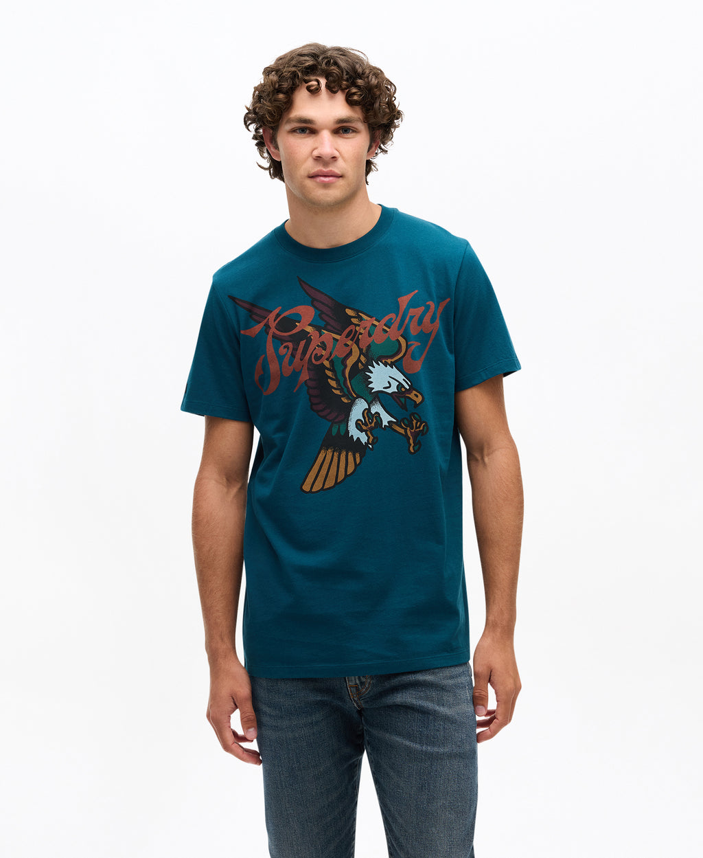 Tattoo Script Graphic Tee | Deep Marine Green – Superdry