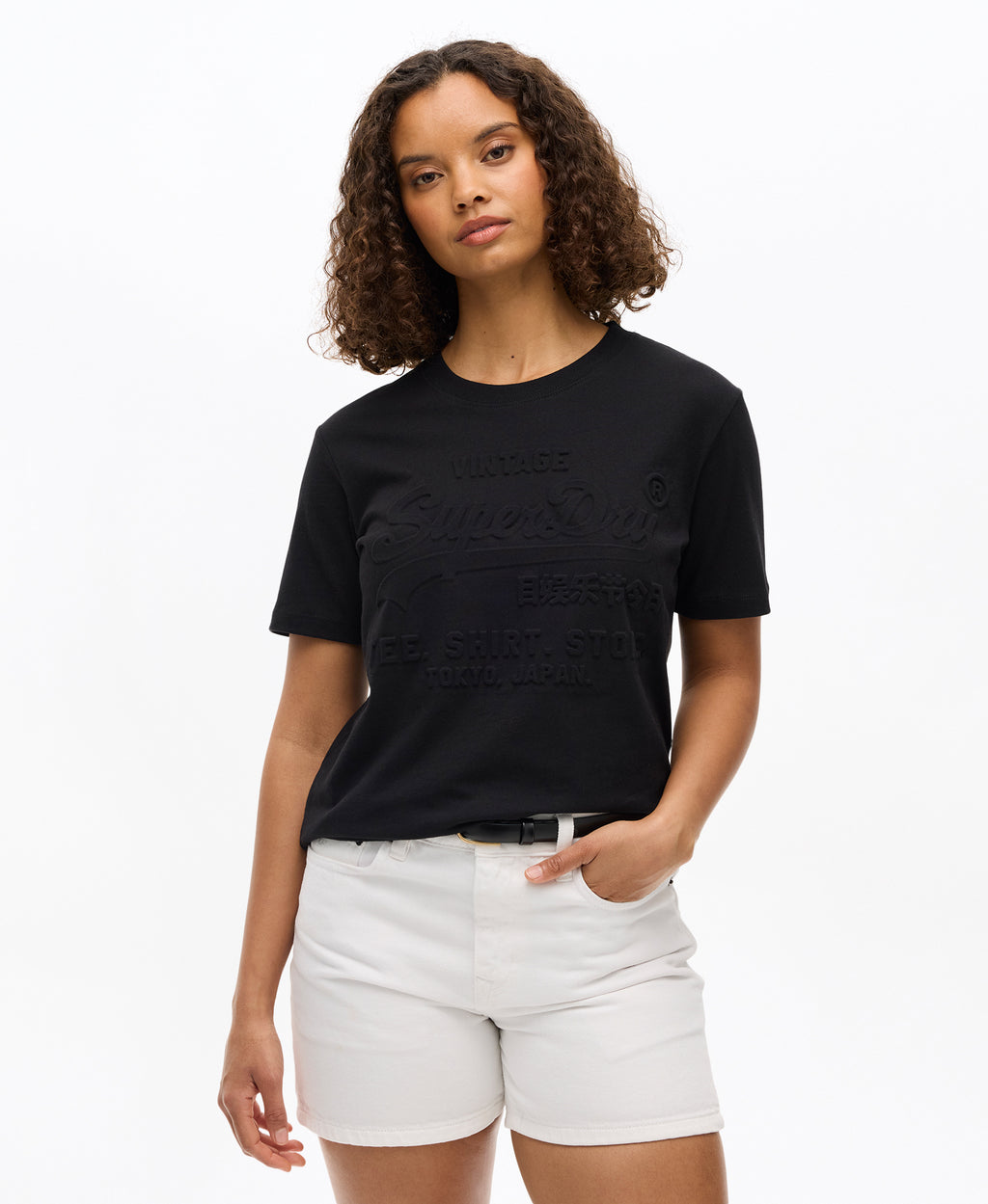 Embossed Vintage Logo Relaxed Tee | Black – Superdry