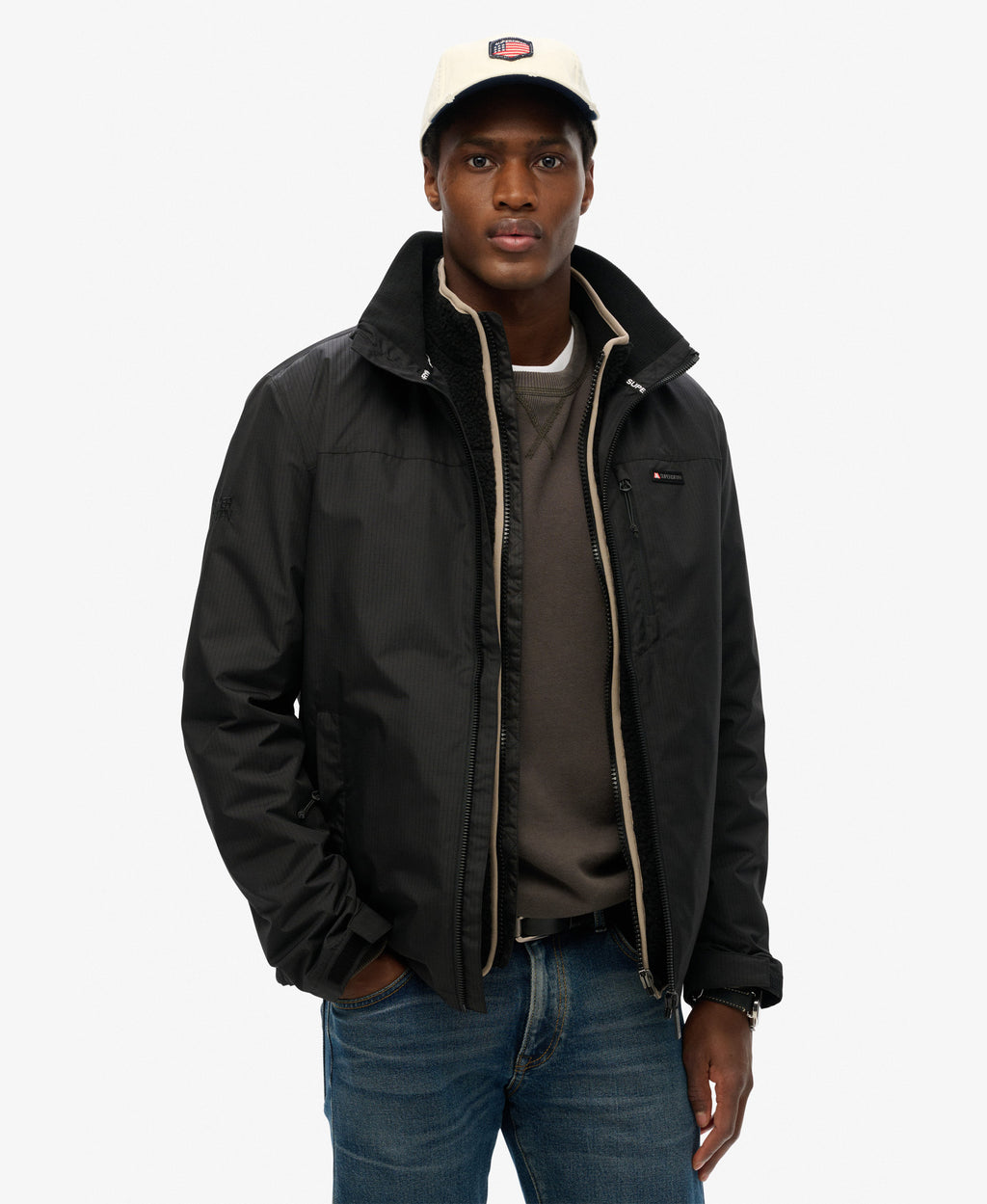 Non Hooded Logo Windbreaker | Jet Black – Superdry