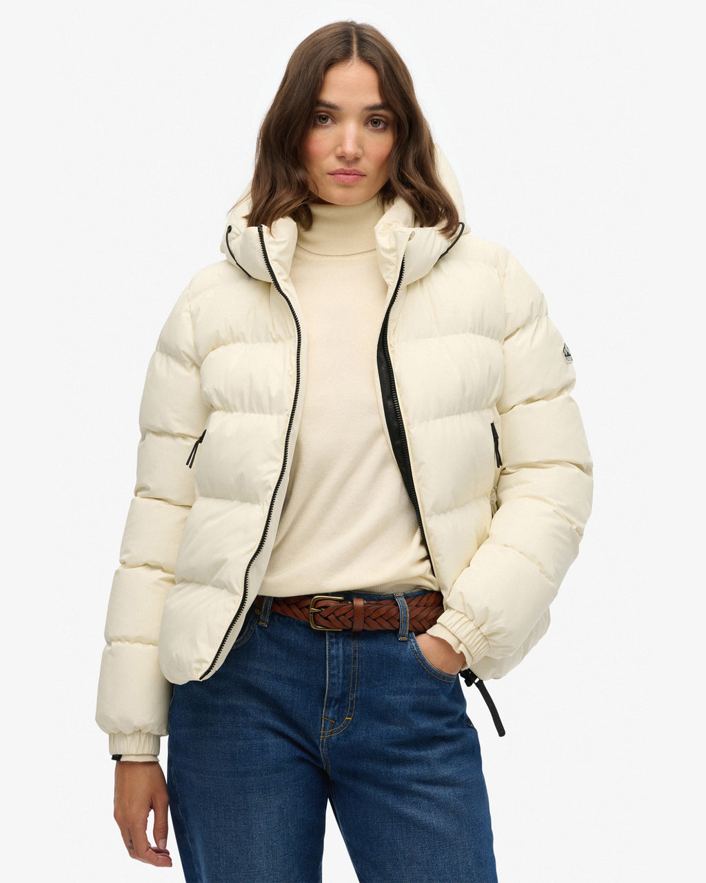 Hooded Sports Puffer Jacket | Off White – Superdry
