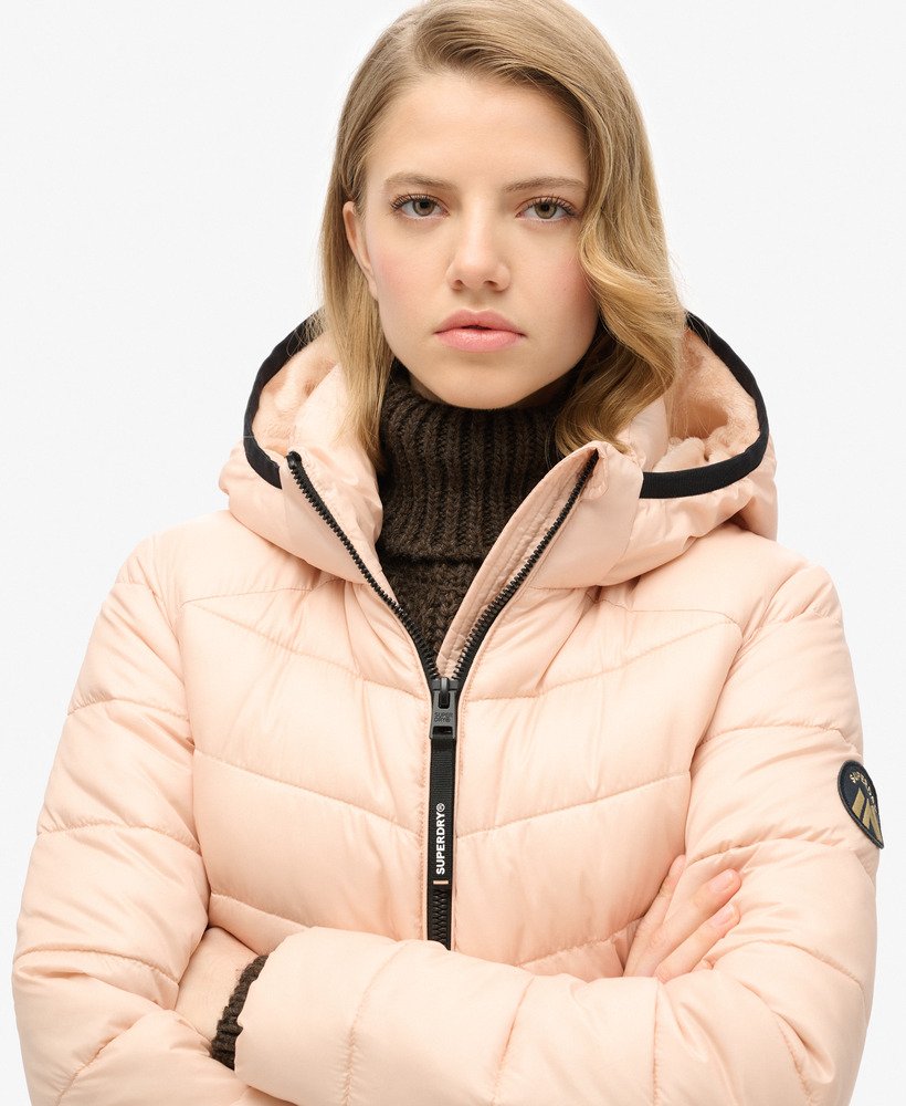 Hooded Fuji Quilt Padded Jacket | Frappe Beige – Superdry