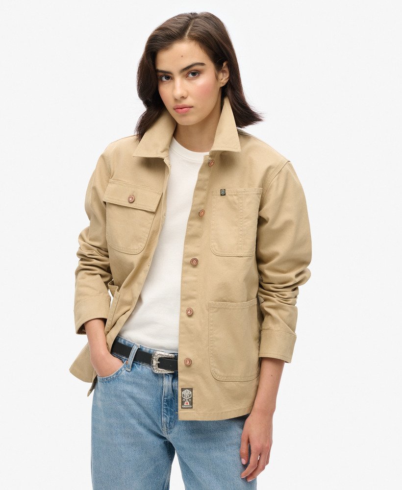 Embroidered Chore Jacket | Canyon Beige – Superdry