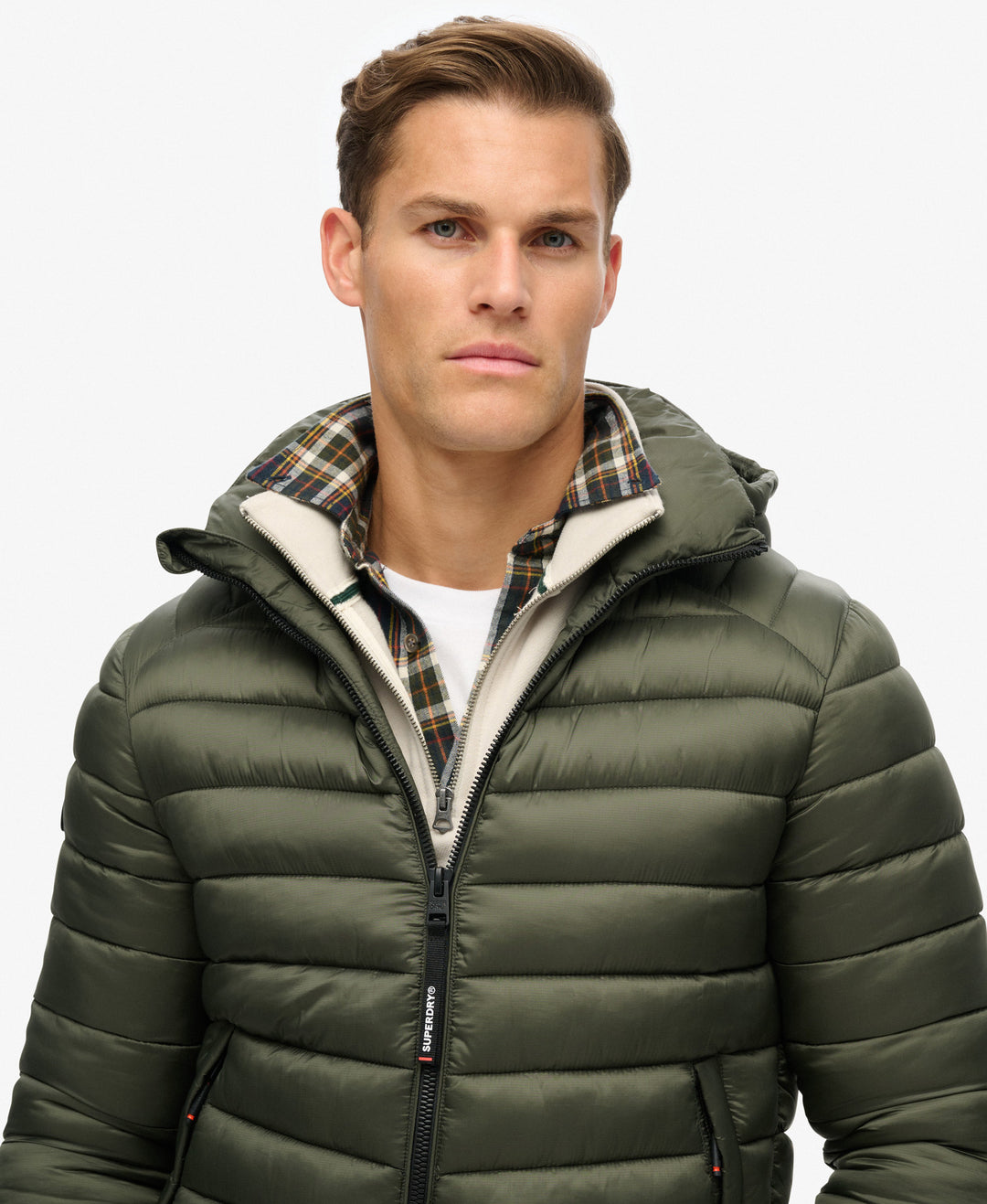 Hooded Fuji Sport Padded Jacket | Army Khaki – Superdry