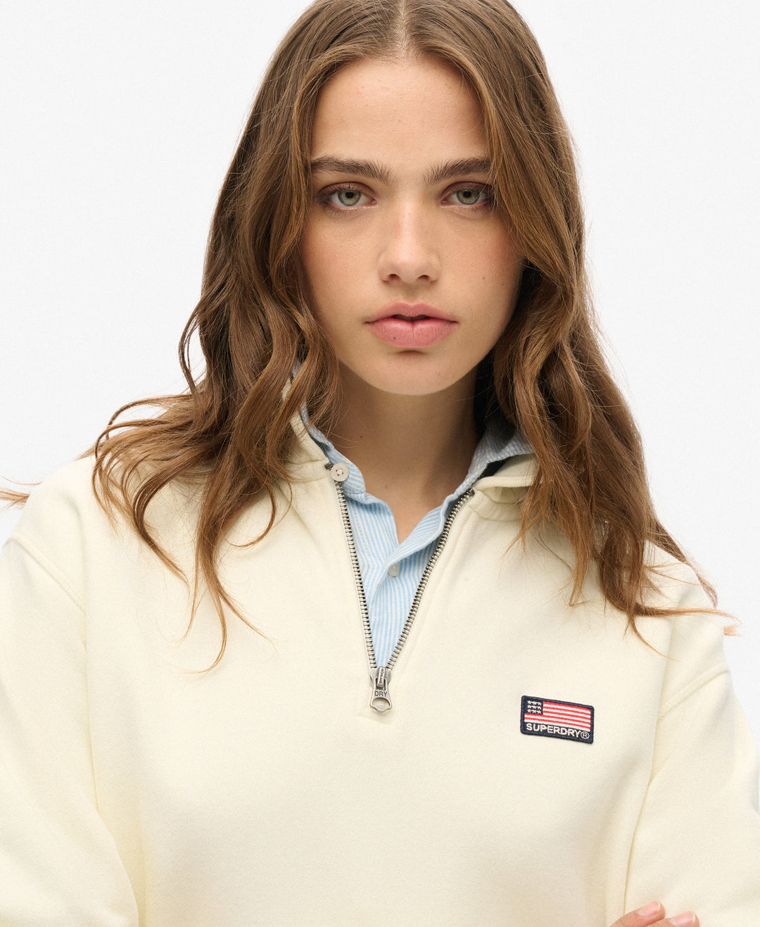 Athletic Collared Half Zip | Off White – Superdry