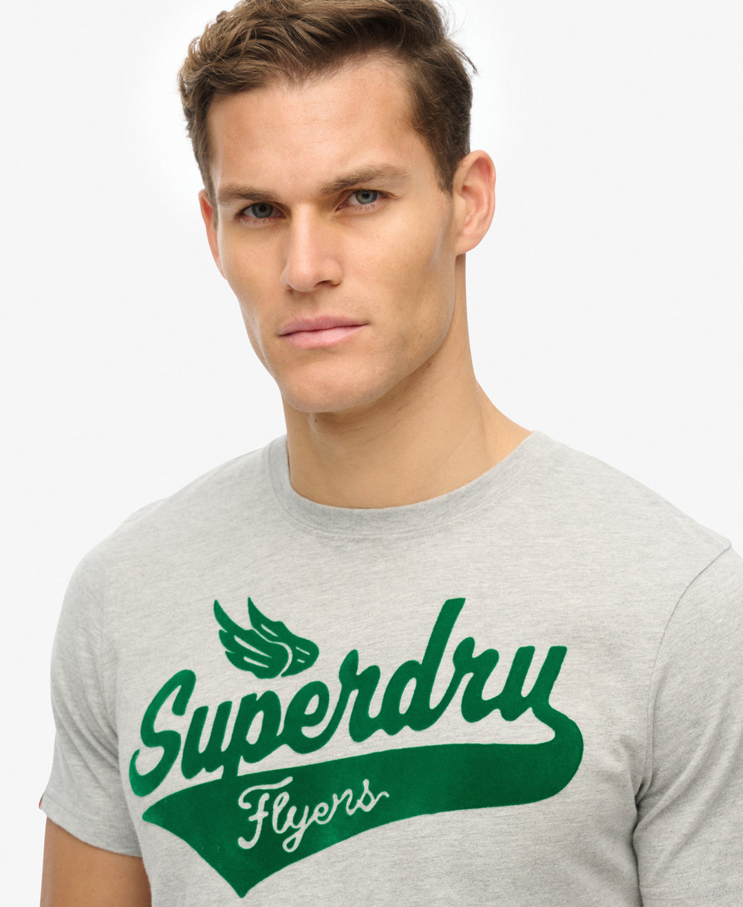 Flyers Script Tee | Grey Marle – Superdry