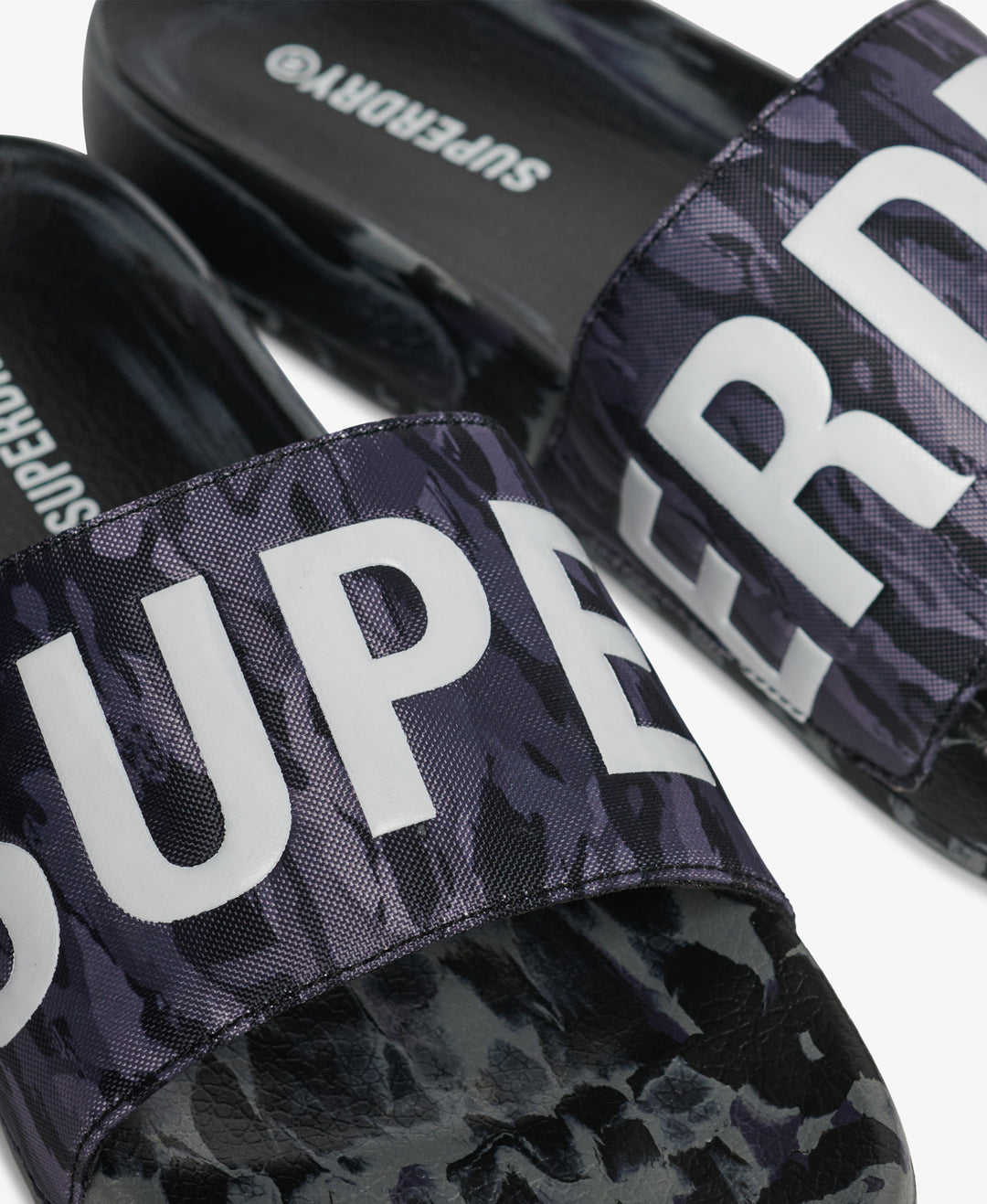 Core Camo Pool Slide | Dark Grey Tiger Camo – Superdry