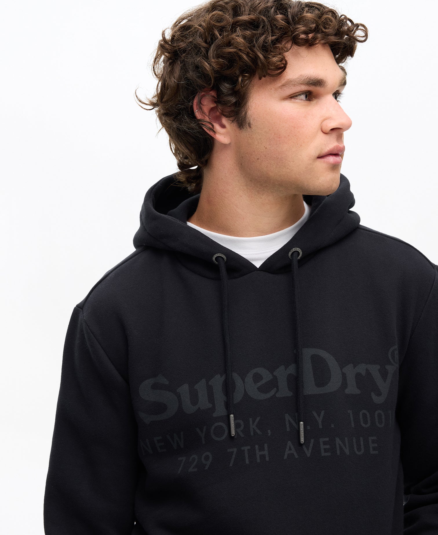 Tonal Venue Logo Hoodie | Jet Black – Superdry