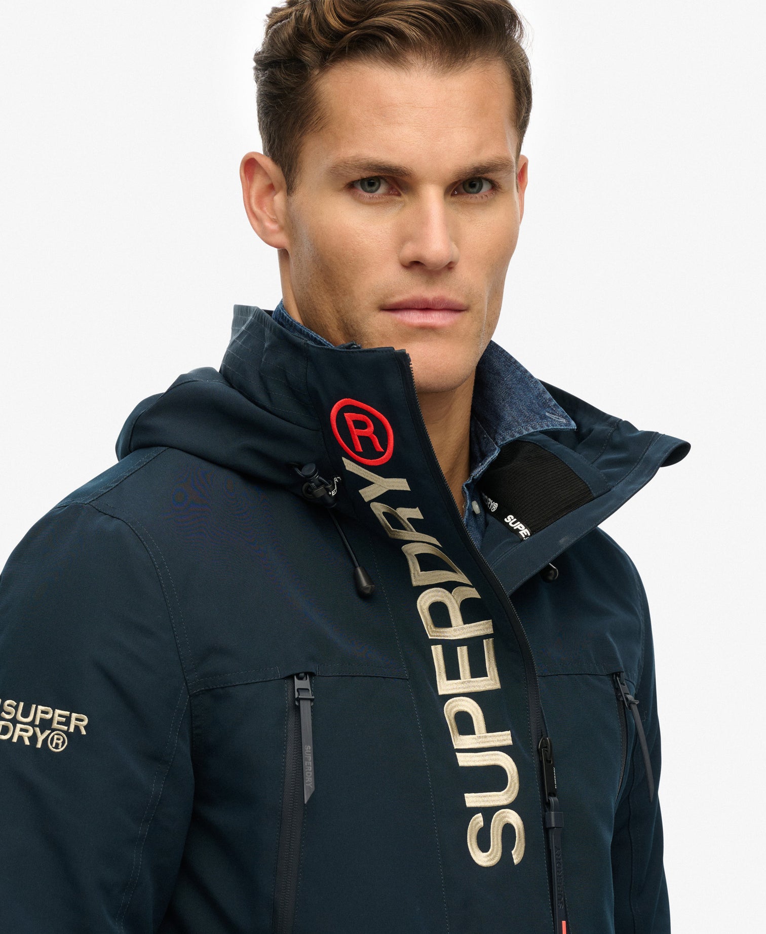 Slim Fit Hooded Ultimate Embroidered Windbreaker | Eclipse Navy – Superdry