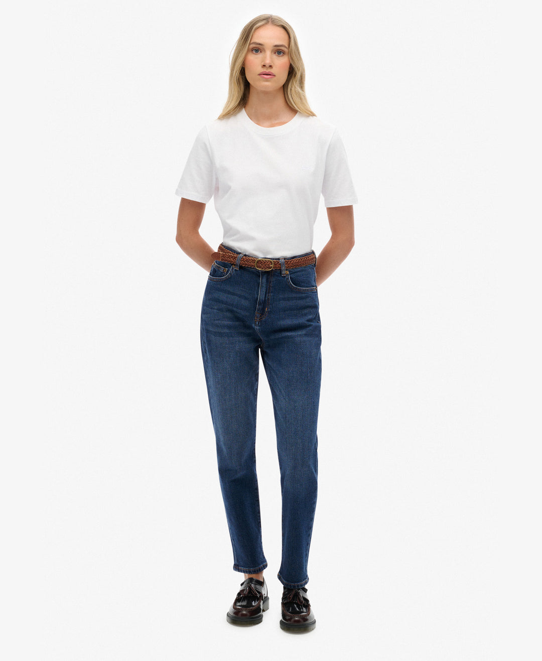 High Rise Mom Slim Fit Jean | Deep Indigo Denim 30 – Superdry