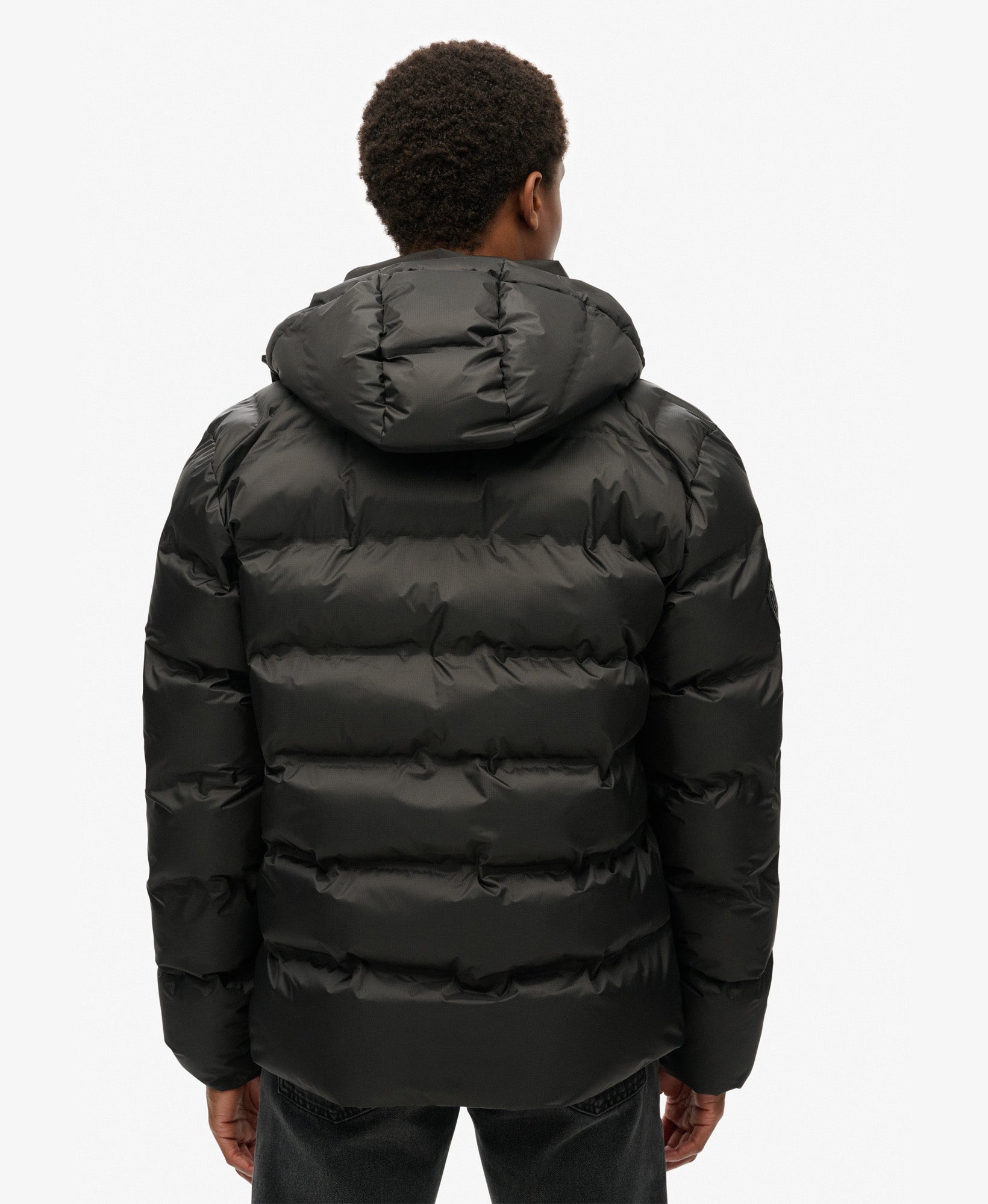 Hooded City Graphic Puffer Jacket | Black – Superdry