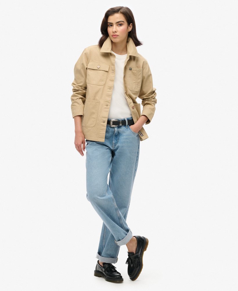 Embroidered Chore Jacket | Canyon Beige – Superdry