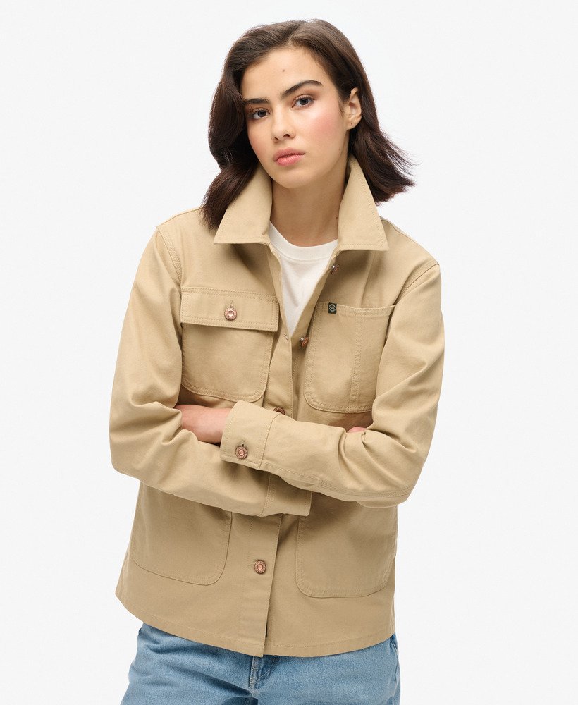 Embroidered Chore Jacket | Canyon Beige – Superdry