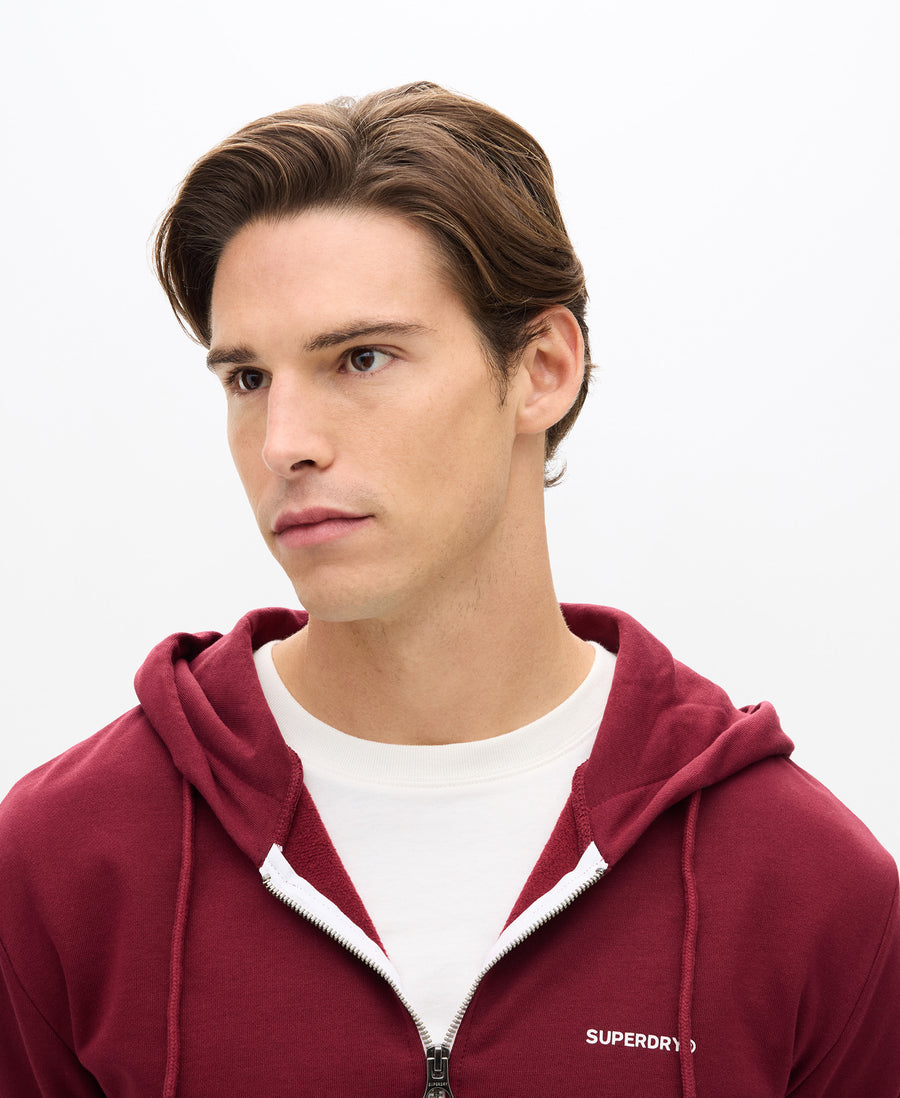 Plain Slim Fit Ziphood | Stanton Red – Superdry