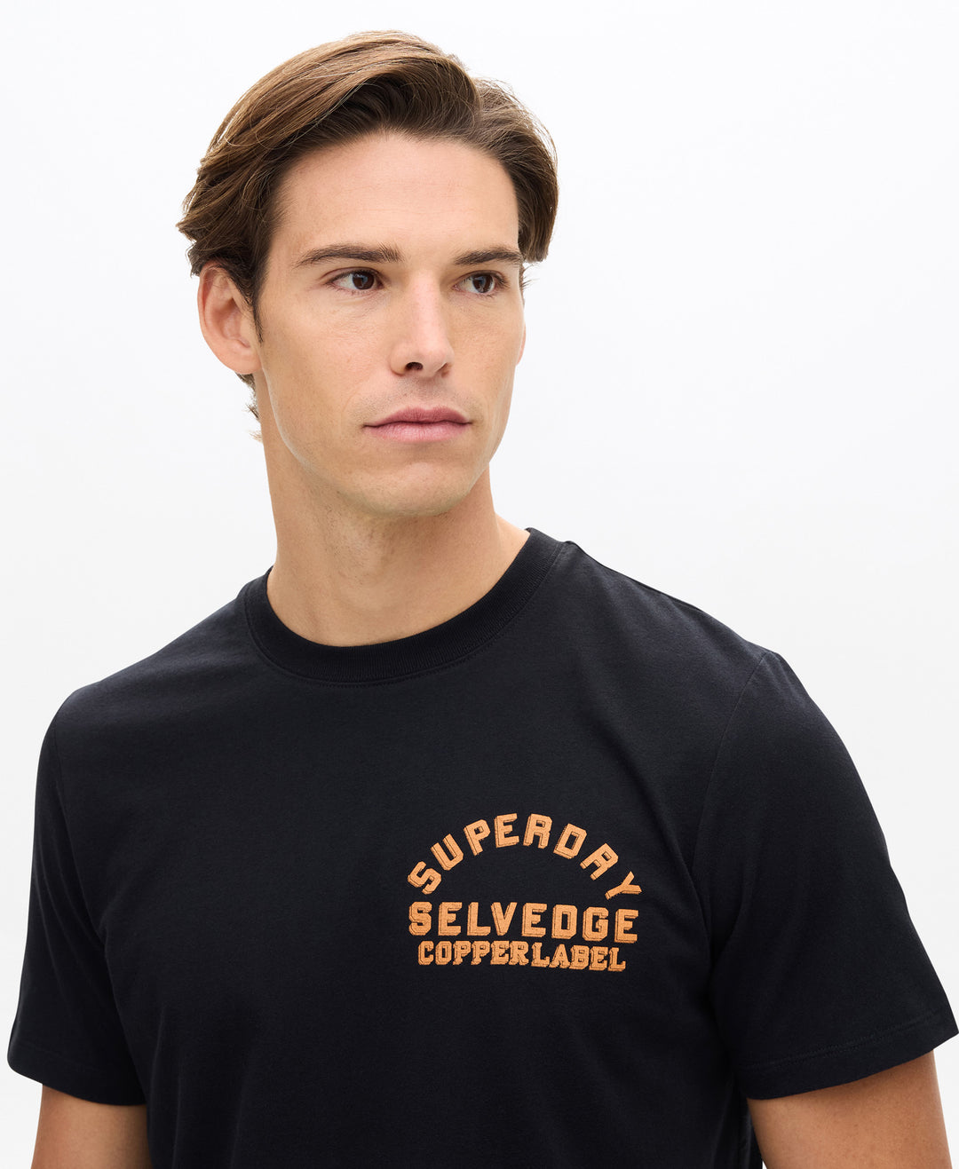 Copper Label Chest Tee | Black – Superdry
