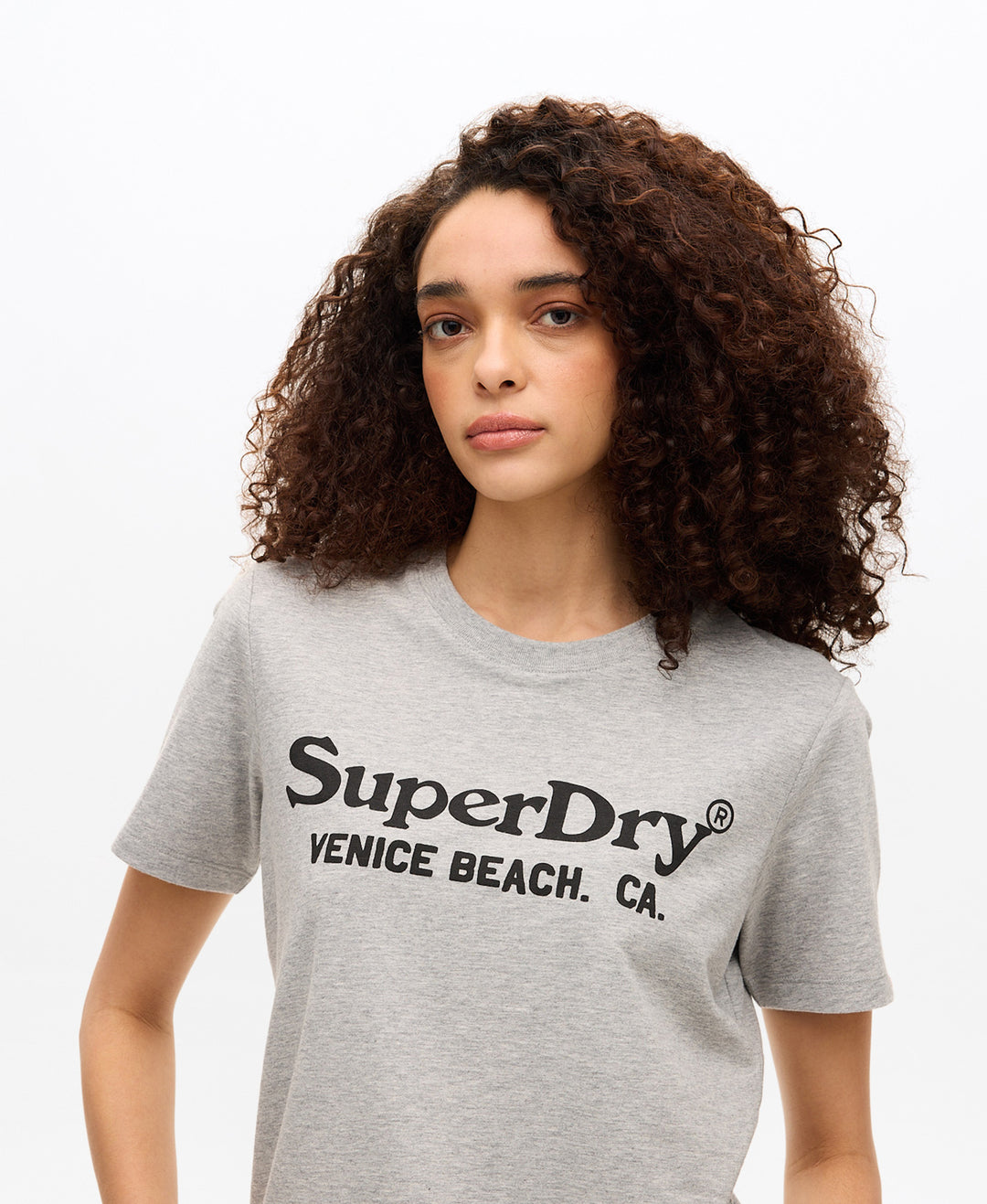 Venue Metallic Graphic Tee | Pumice Stone Marle – Superdry