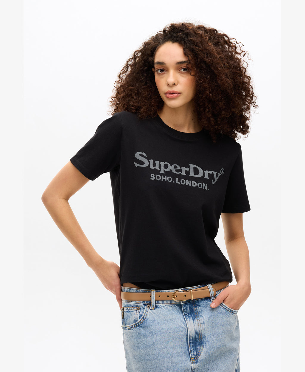 Venue Metallic Graphic Tee | Black – Superdry